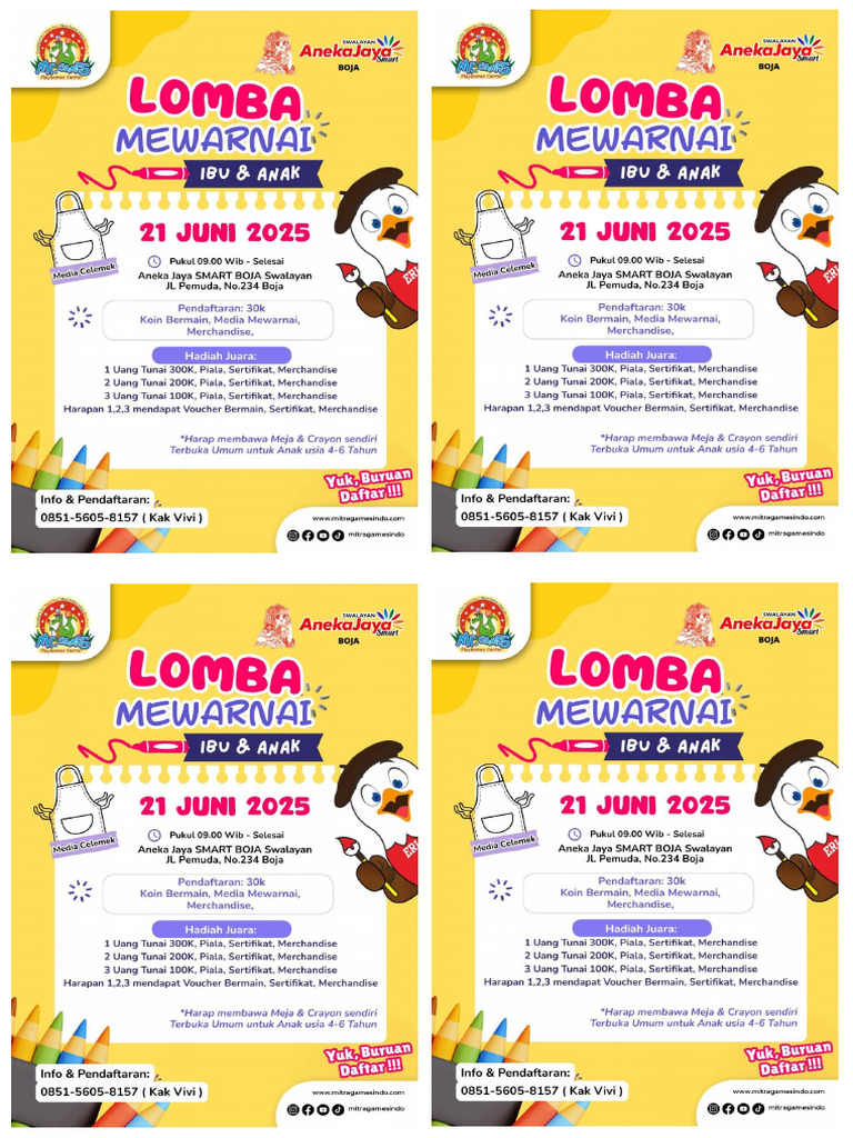 Brosur Lomba Mewarnai Juni 25 | PDF