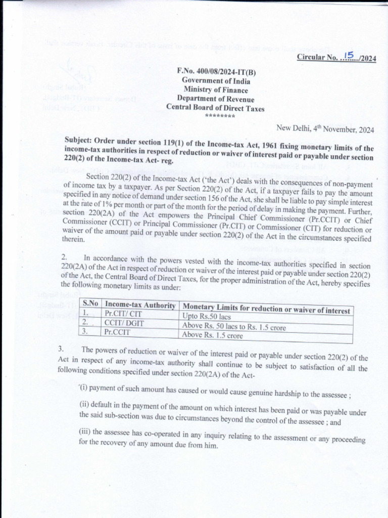 Circular No 15 2024 220 Interest | PDF