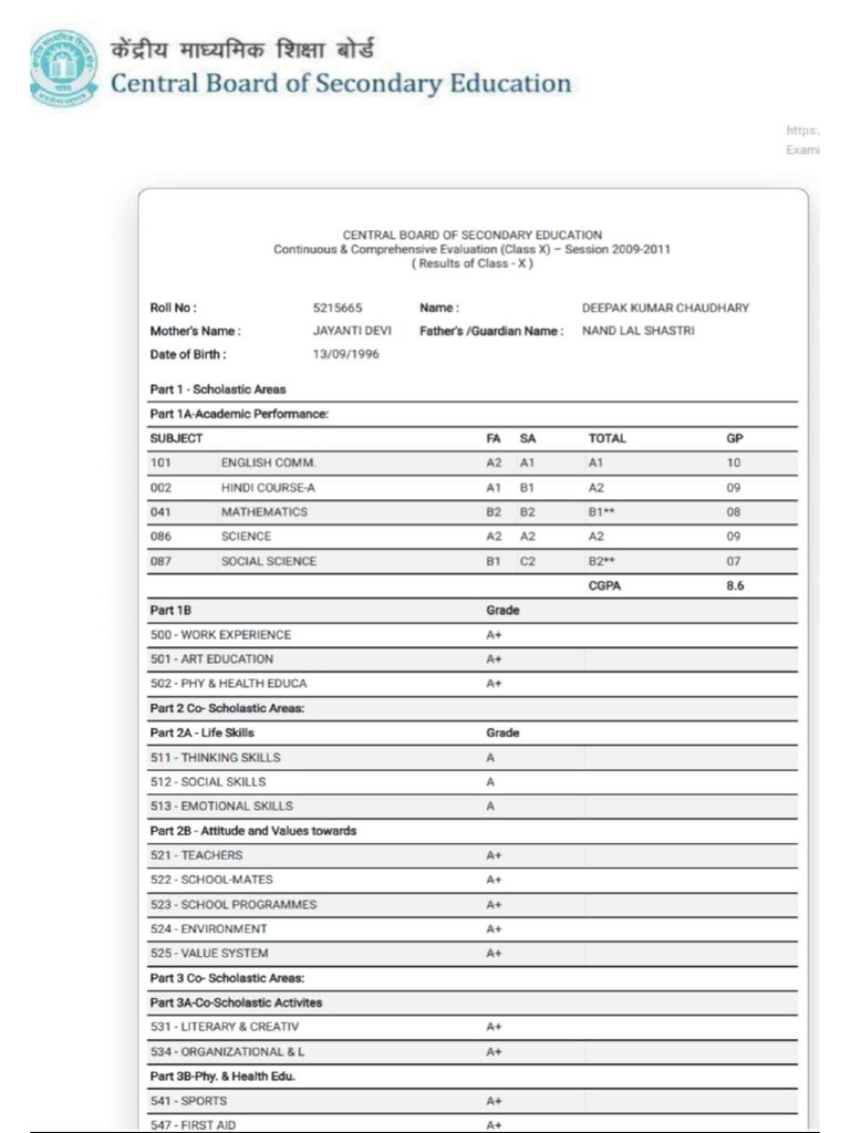 My 10th Result | PDF