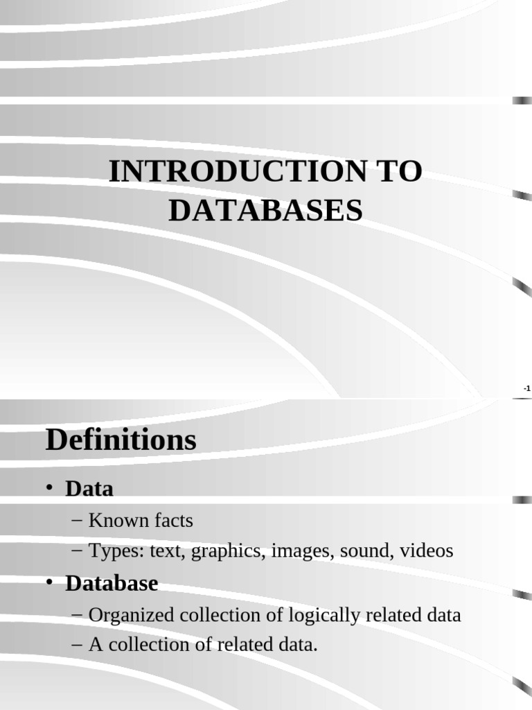 1 Introduction To Database Systems | PDF | Databases | Computer Science