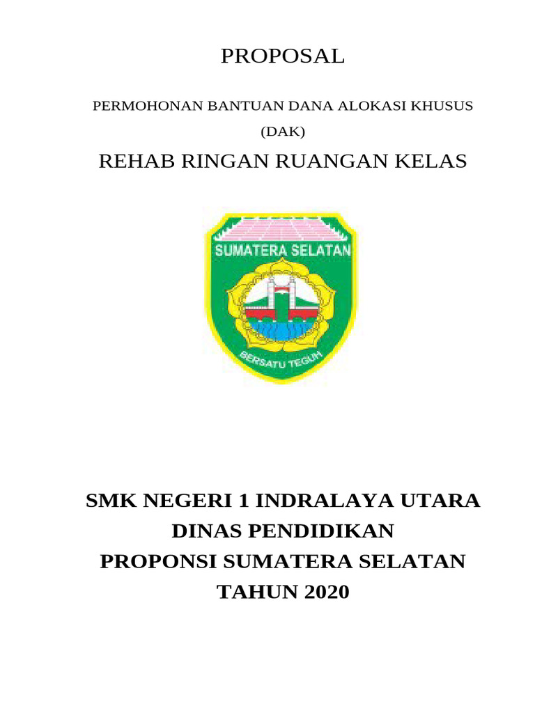 Proposal DAK Rehab Ruang Kelas | PDF