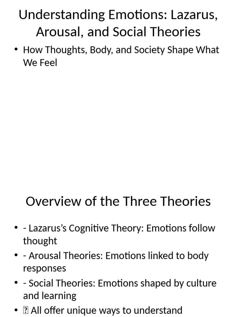 Understanding Emotions: Key Theories Explained | PDF