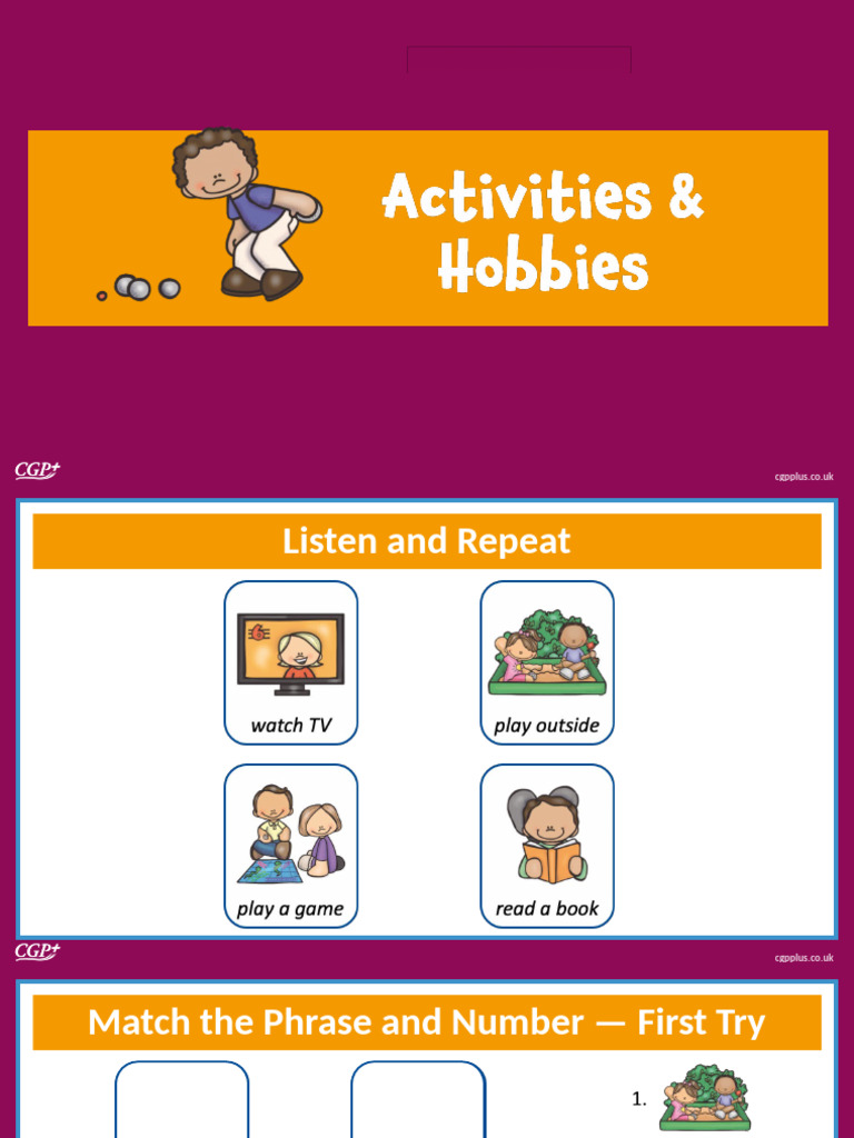 Activities & Hobbies Vocabulary (EAL) | PDF