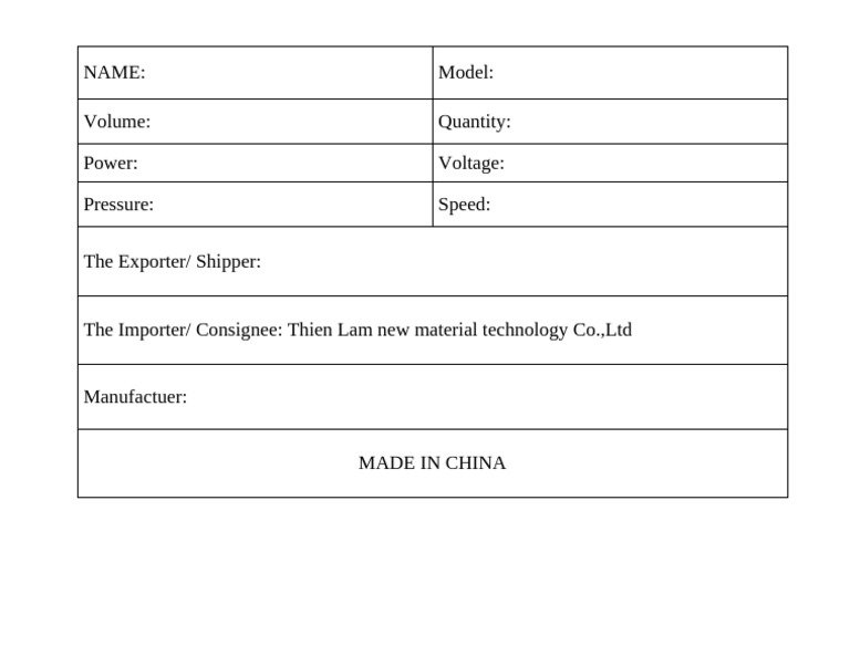 Shipping Mark Template Sample | PDF