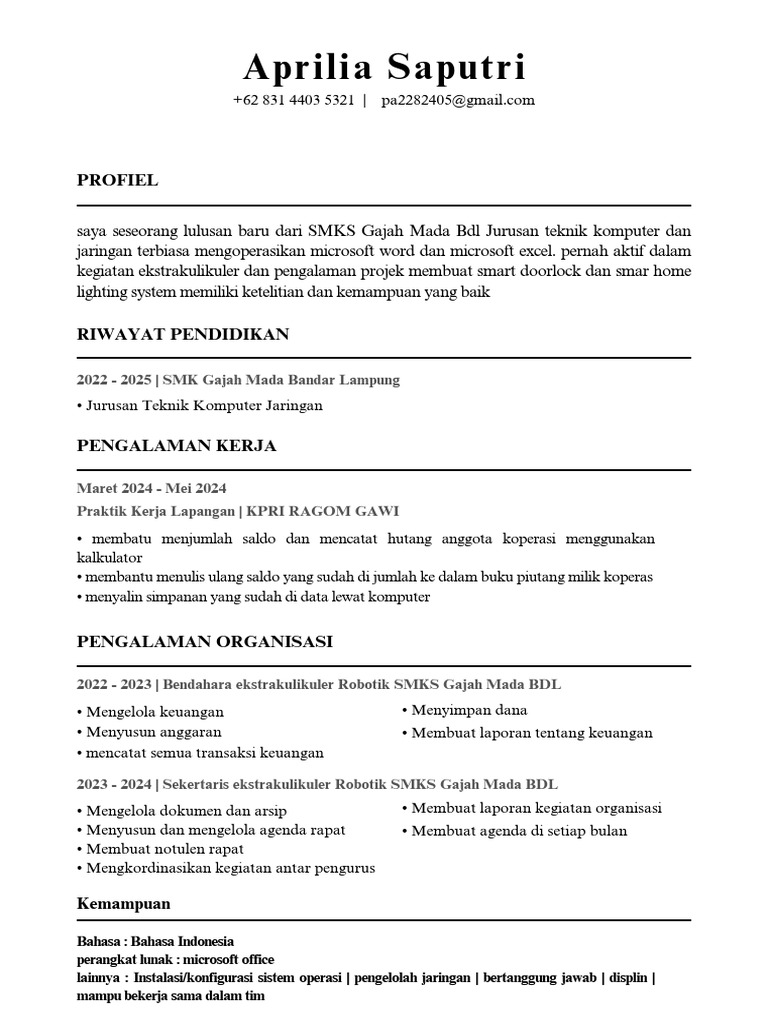Purple and White Clean and Professional Resume - 20250516 - 114954 ...