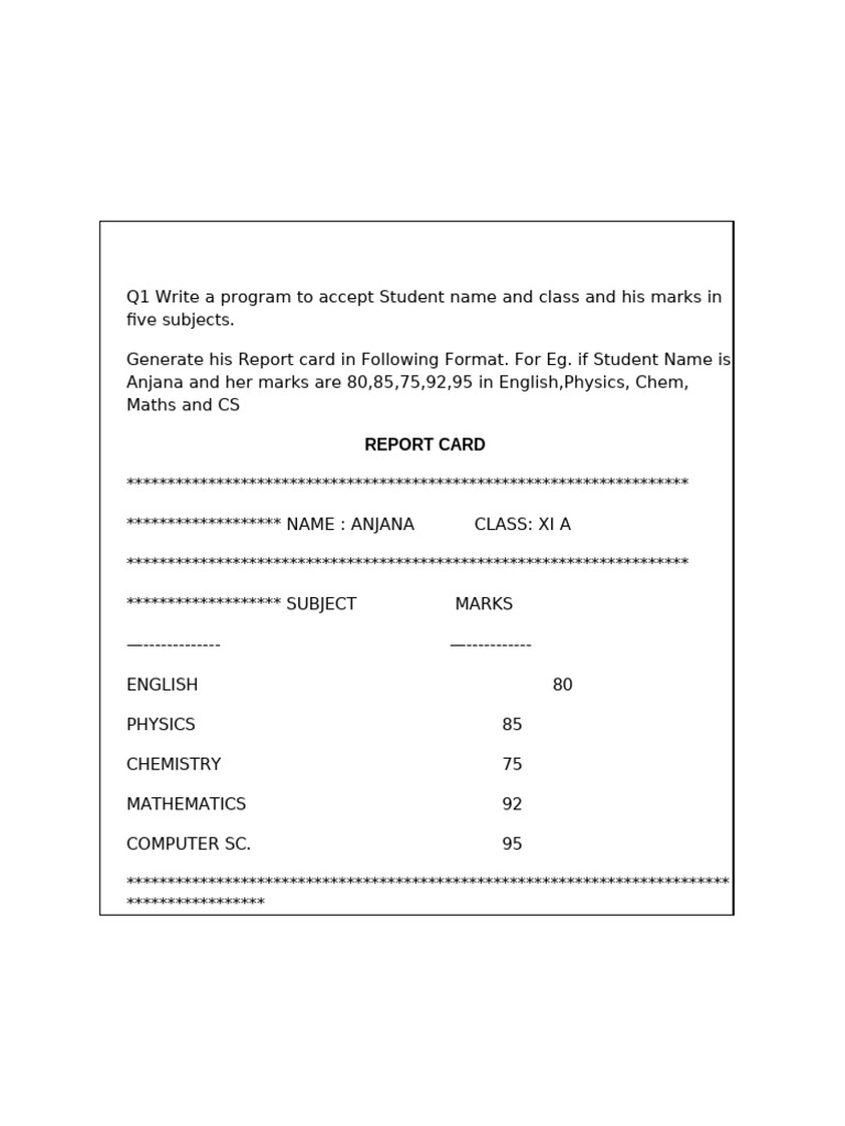 Class XI TERM1 Practical File | PDF | String (Computer Science) | Computer Programming