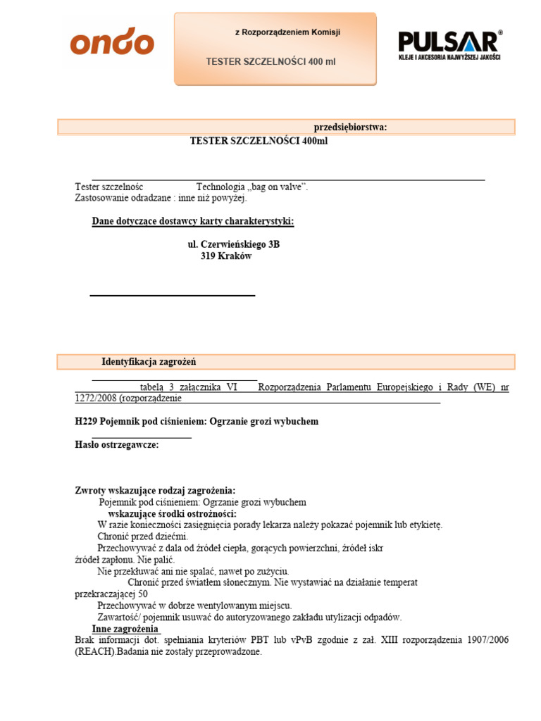 KCH Pulsar Tester Szczelnosci - 2022 | PDF