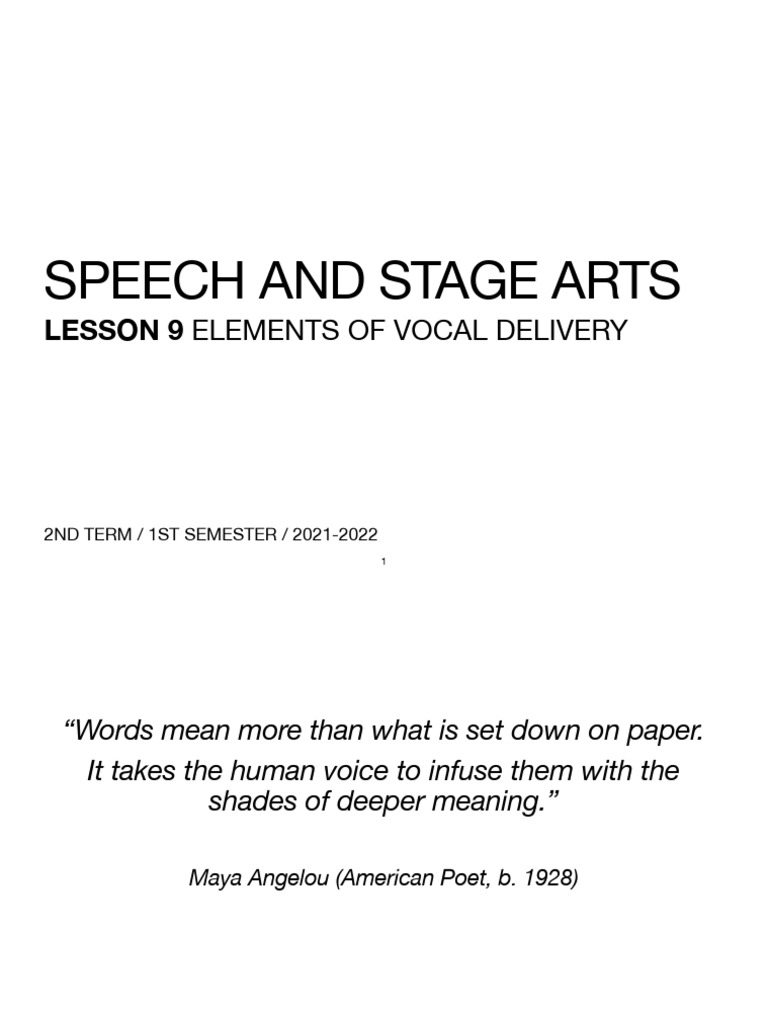 Elements of Vocal Delivery Explained | PDF | Human Voice | Sound