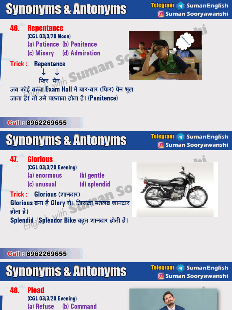 Antonyms and Synonyms Guide | PDF