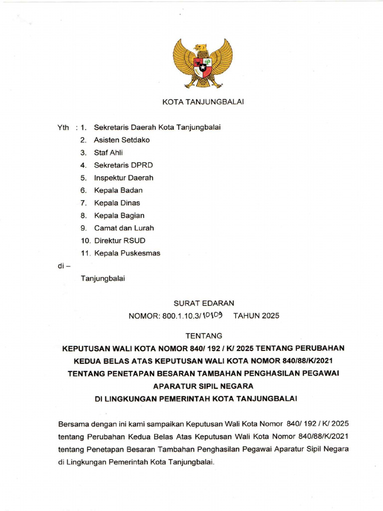 Surat Edaran TPP | PDF