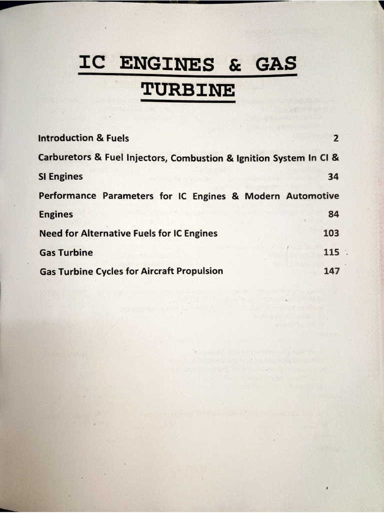 Ic Engine and Gas Turbines | PDF