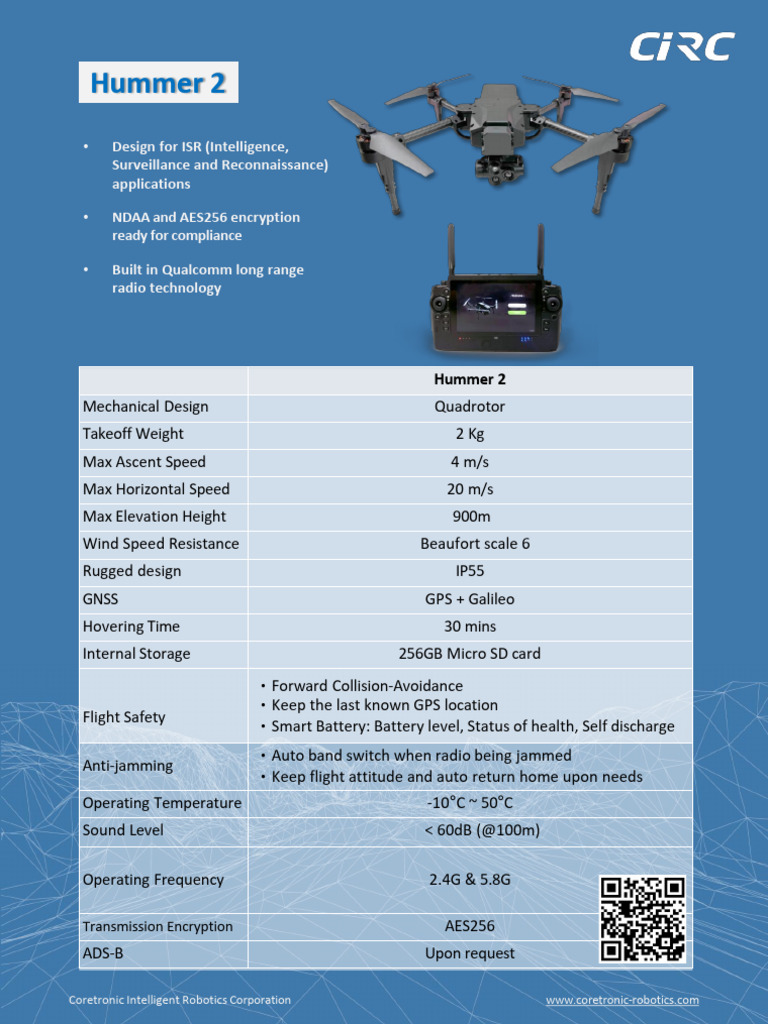 CiRC-Hummer 2 Drone Datasheet (EN) - 20240418v3 | PDF | Aviation