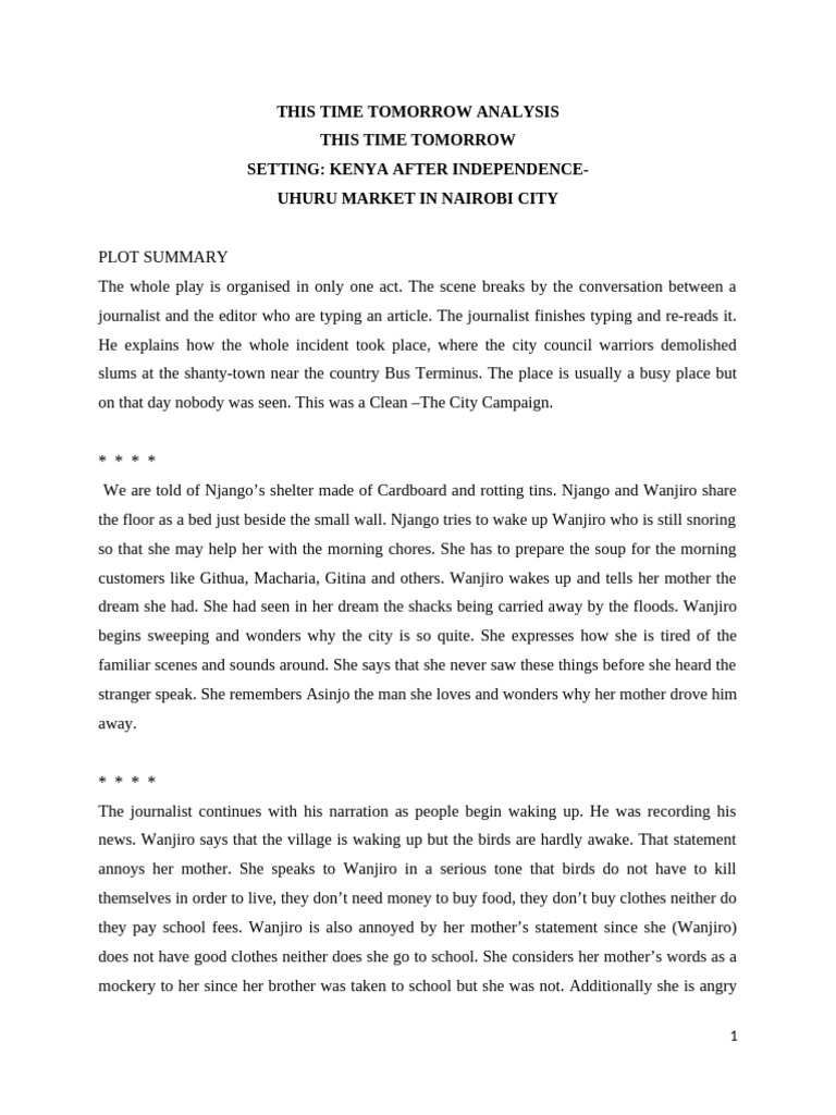 Analysis This Time Tomorrow | PDF