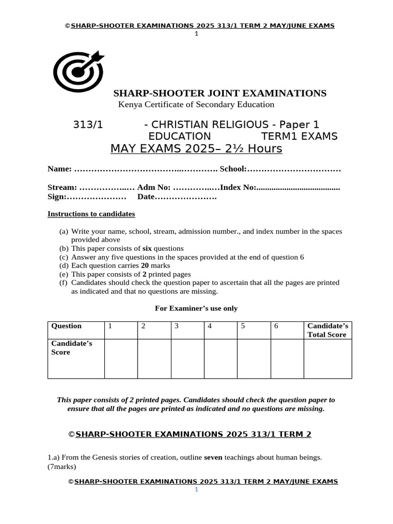 Term2 Cre Pp1 Sharpshooter 2025 | PDF | Isaac | Book Of Genesis