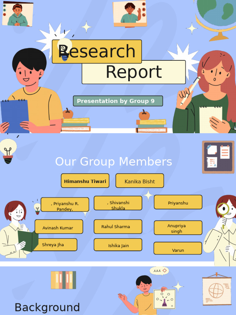 Blue Illustrative Research Report Presentation | PDF | Psychology ...