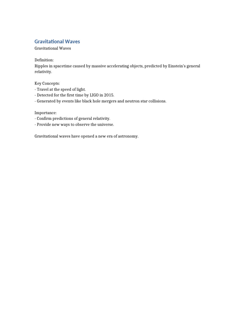 Gravitational Waves | PDF