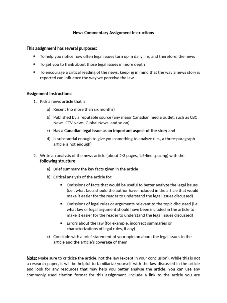 News Commentary Instructions | PDF | News | Human Communication