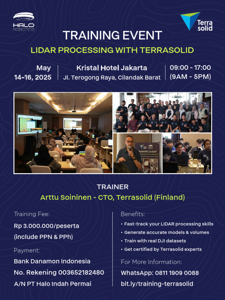 Flyer & Training Schedule - Training Terrasolid 14-16 Mei 2025 | PDF | Computing | Artificial ...