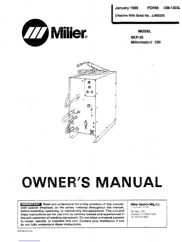 Millermatic 200 Owbers Manual | PDF | Internet Search | Internet Search ...
