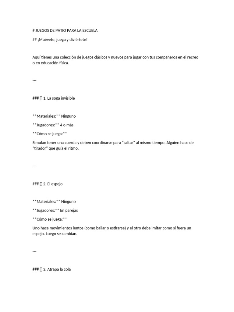 Mini Guía de Juegos de Patio Con Reglas | PDF