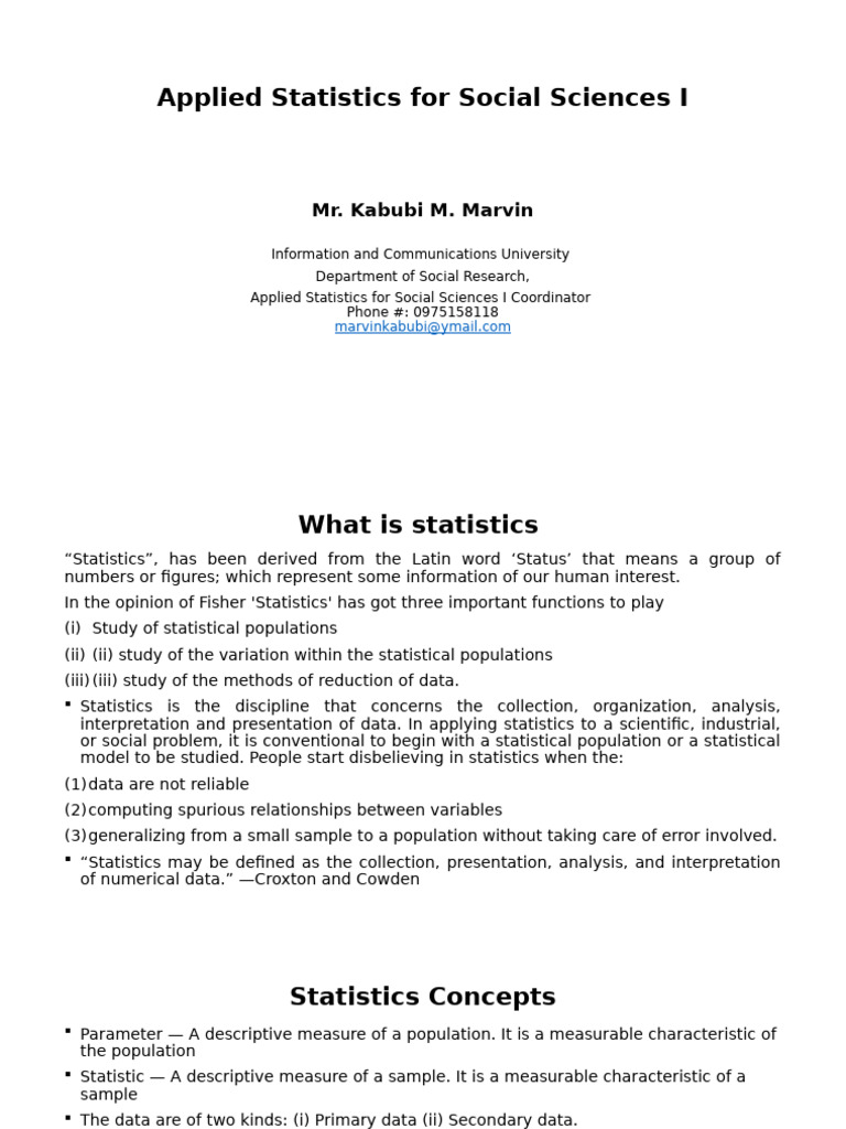 504.applied Statistics For Social Sciences 1 | PDF | Statistics | Type ...