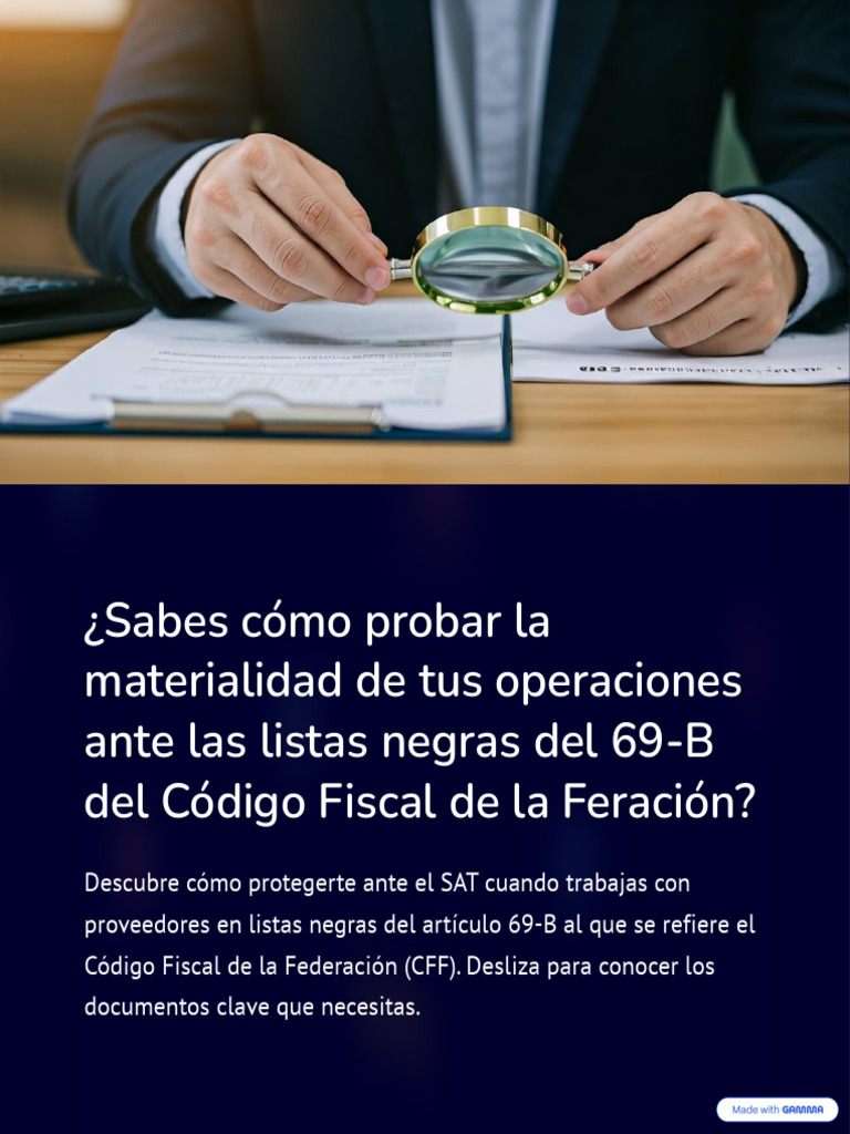 Materialidad de Operaciones - 69B | PDF