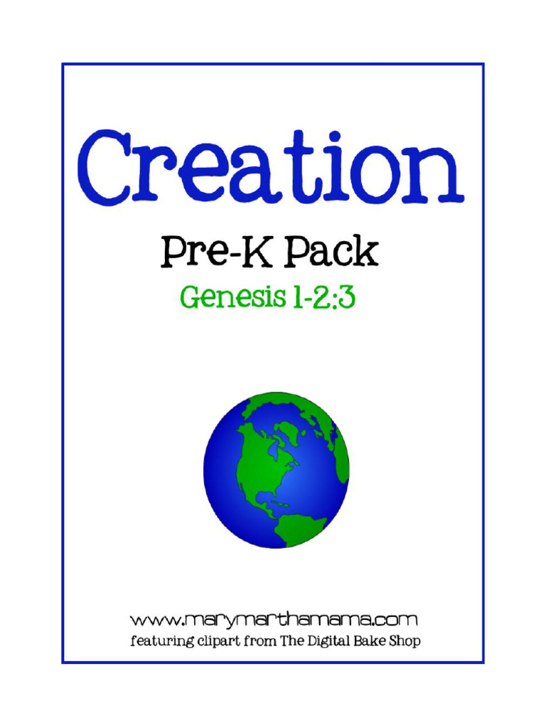 Creation Prek Pack | PDF