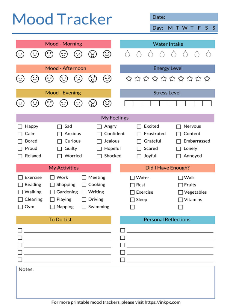 Free Printable Mood Tracker PDF | PDF