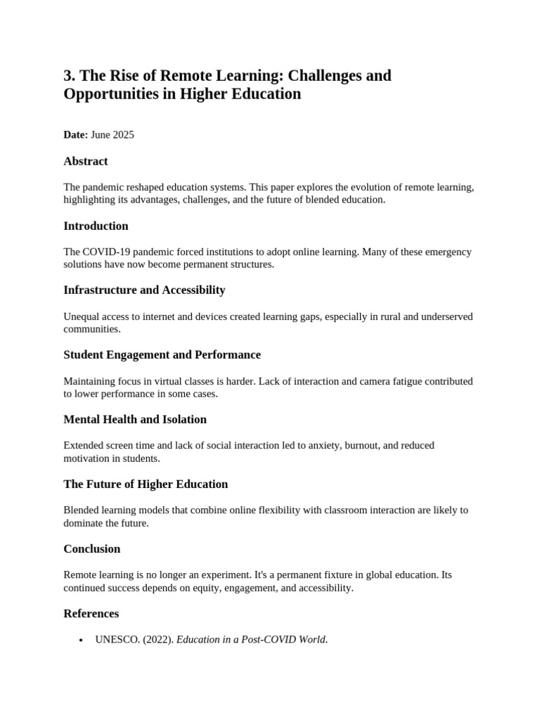 The Rise of Remote Learning | PDF