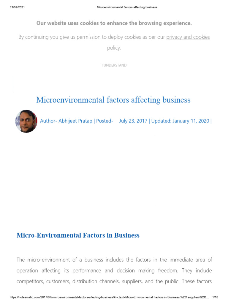 Microenvironmental Factors Affecting Business | PDF | Supply Chain ...