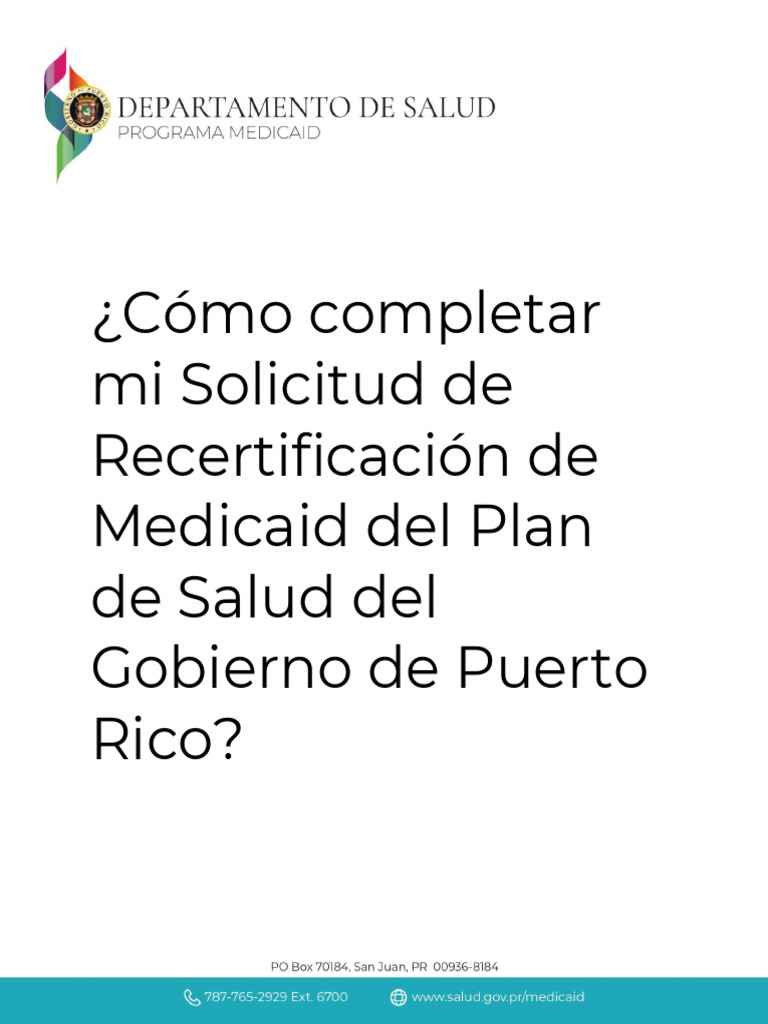 Como Completar Mi Solicitud de Recertificacion de Medicaid Del Plan de ...