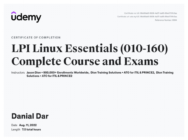 LPI Linux Essentials (010-160) Complete Course and Exams - Certificate | PDF