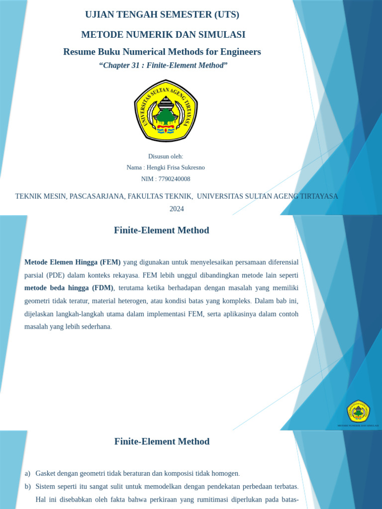 UTS Metode Numerik Dan Simulasi - Hengki Frisa Sukresno - 7790240008 | PDF