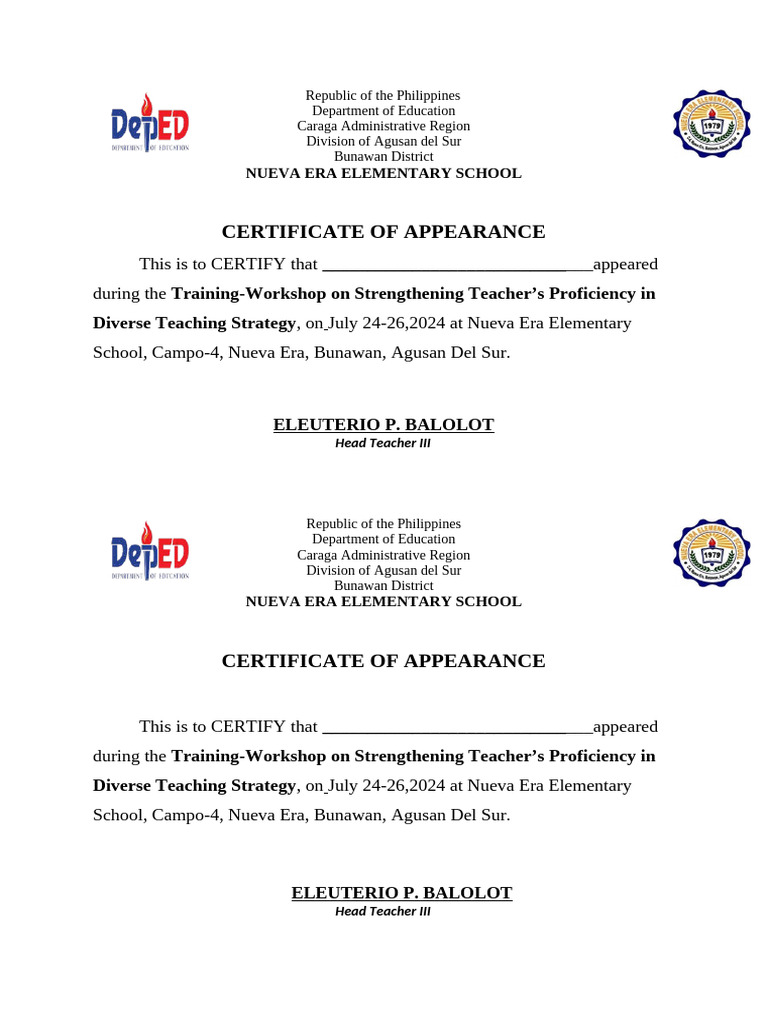 Cert of Appearance | PDF