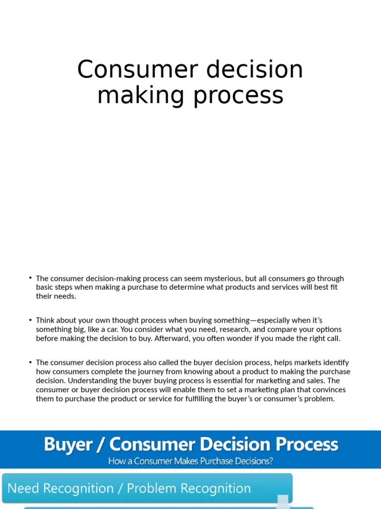 Consumer Decision Making Process | PDF | Marketing | Business Economics