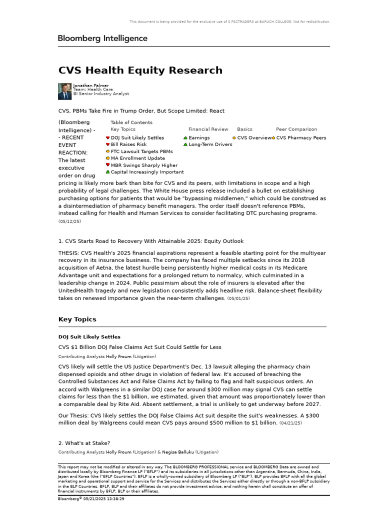 CVS Starts Road To Recovery With Attainable 2025 Equity Outlook | PDF ...