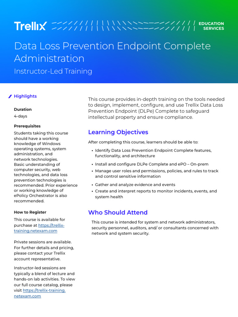 Trellix DLP Endpoint Training Course | PDF | Computing | Information ...
