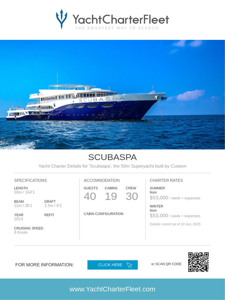 Scubaspa Yacht Charter Printable | PDF | Watercraft | Water Transport