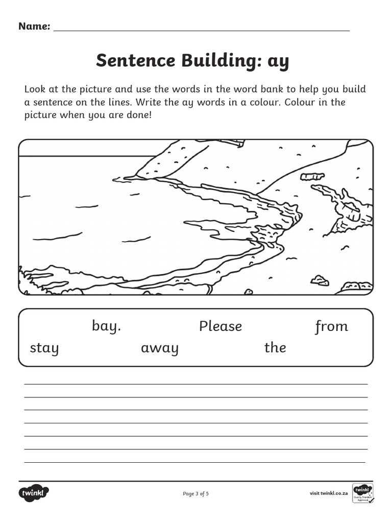 Za HL 1719991251 Phonics Sentence Building Ay Ver 1 Pages 3 | PDF