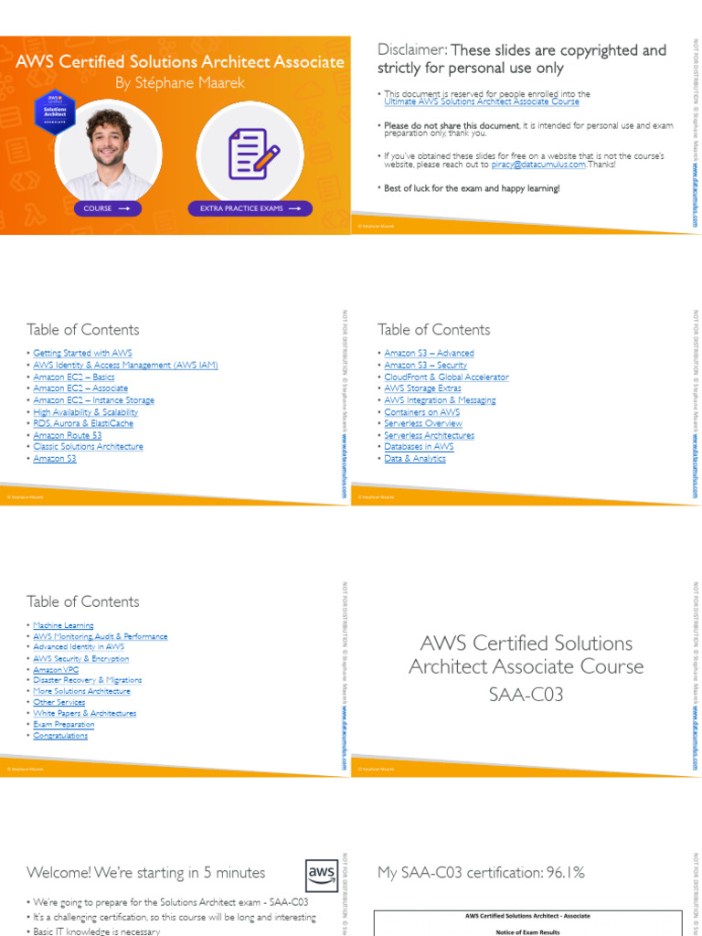 AWS Certified Solutions Architect Slides v44 | PDF | Amazon Web Services | Software Development Kit