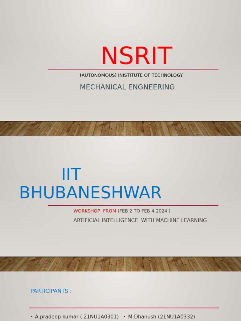 Nsrit: Mechanical Engneering | PDF