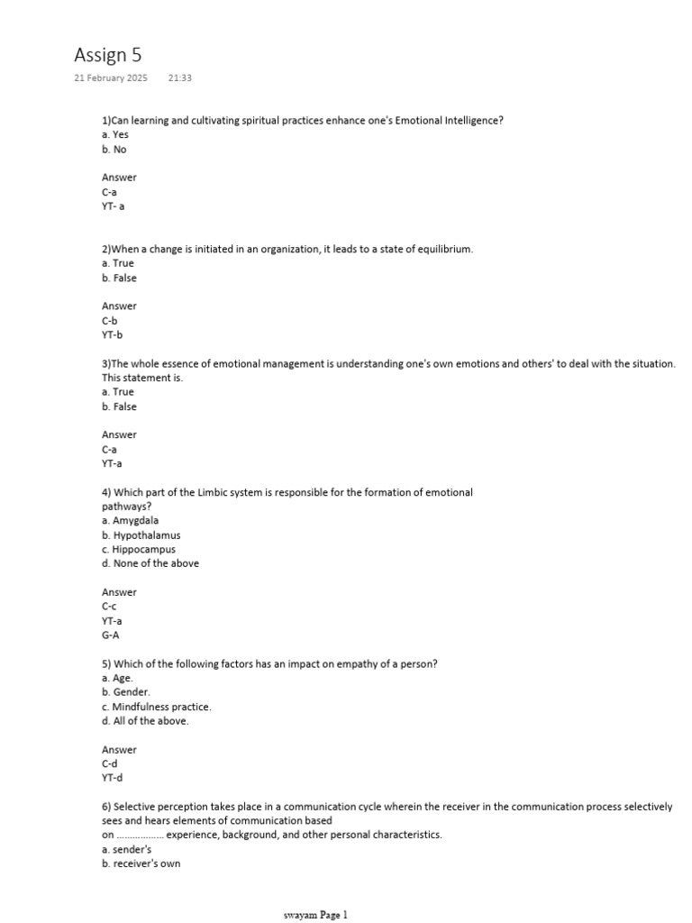 Swayam Assignment 5 | PDF | Empathy | Sympathy