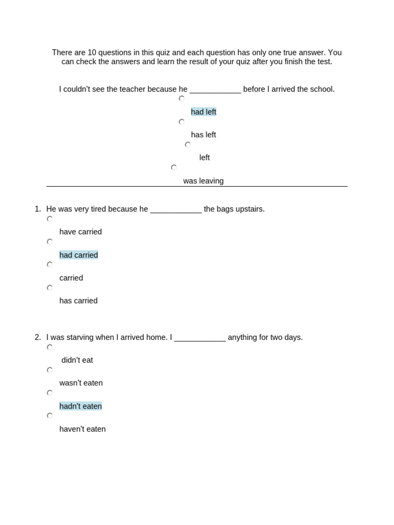 English Quiz: Past Tense Questions | PDF | Chess Theory | Chess