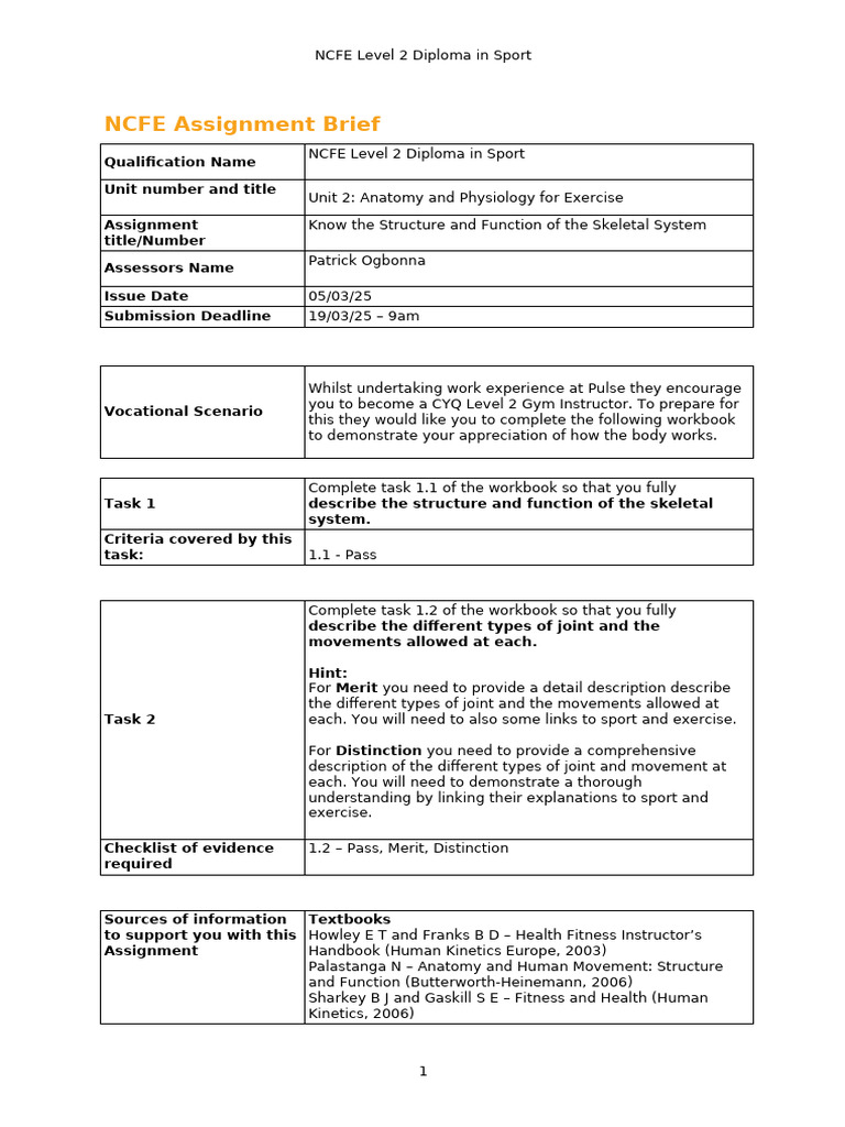 Assignment 1 The Skeletal System | PDF | Vertebra | Arm