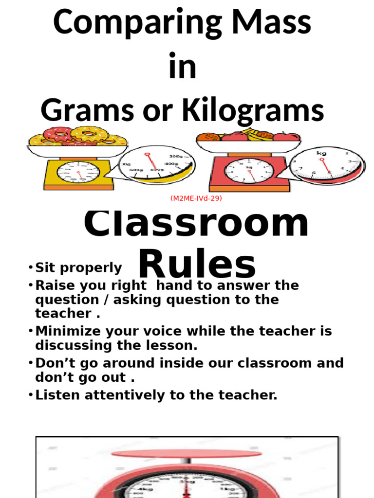 Comparing Weights: Grams vs. Kilograms | PDF | Kilogram | Weight