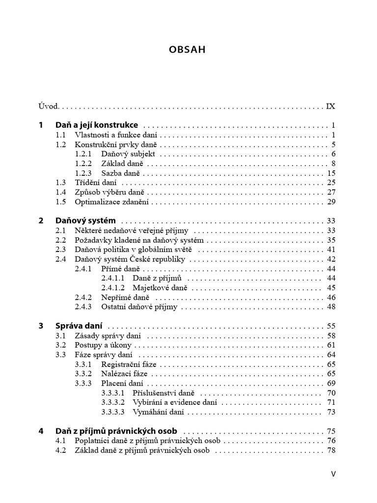 Danovy System CR 2024 OBSAH | PDF