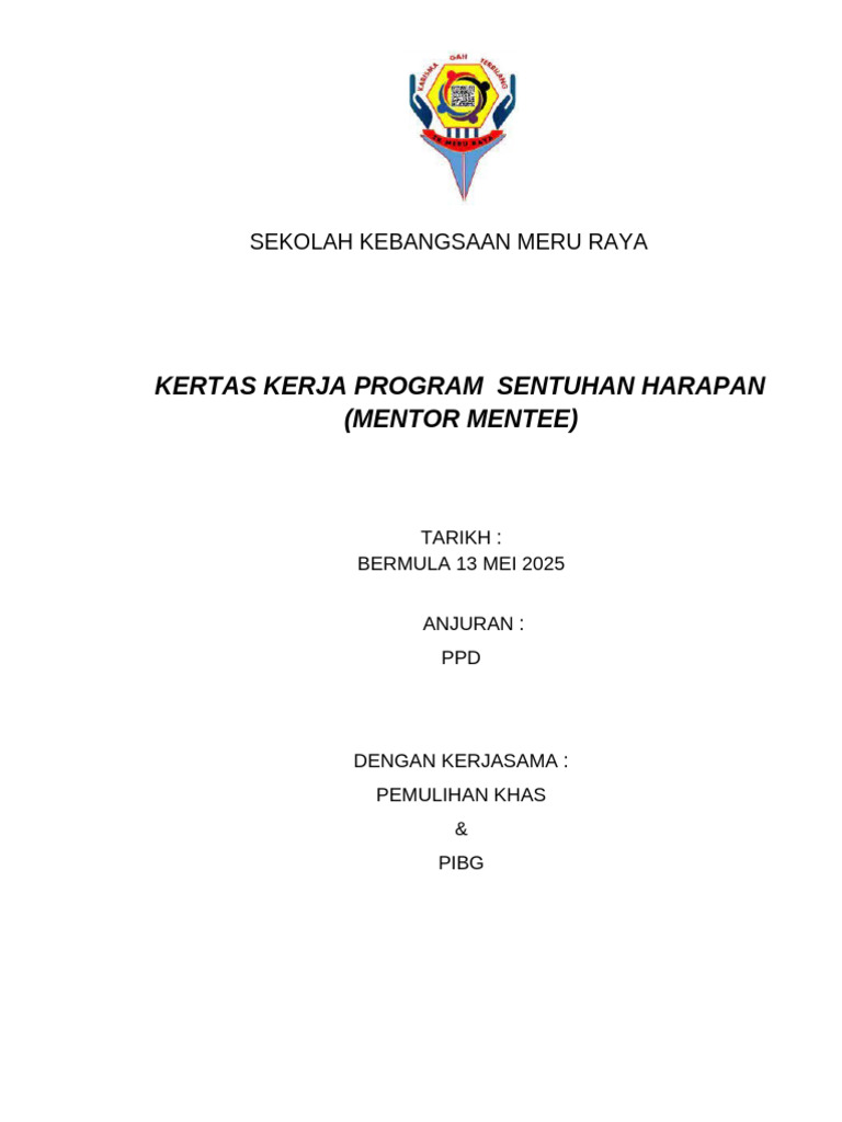 Kertas Kerja Program SENTUHAN HARAPAN 2025 | PDF