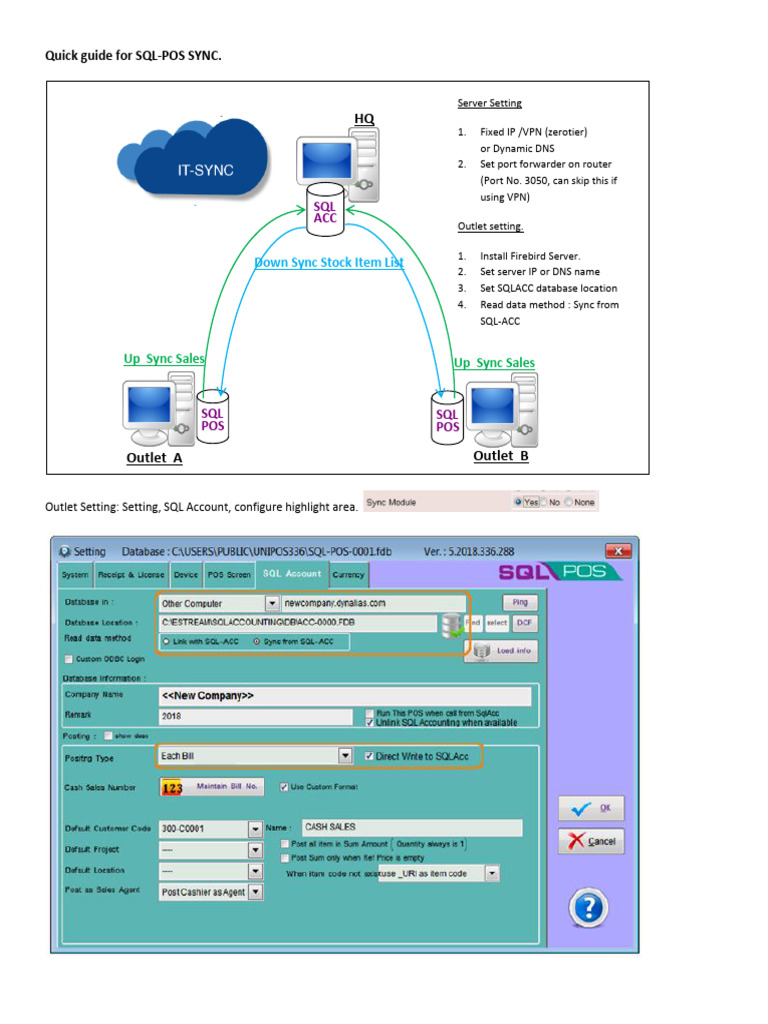 SQL-POS SYNC Quick Guide | PDF | Point Of Sale | Domain Name System