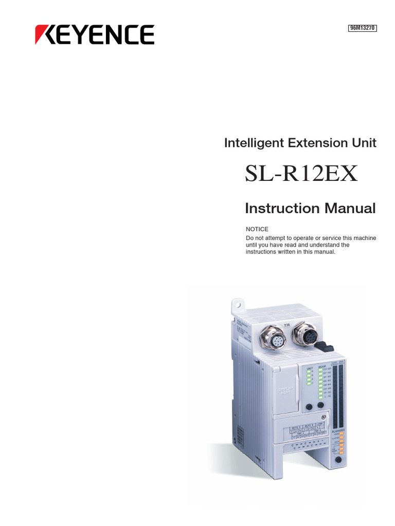 Keyence SL R12EX | PDF | Occupational Safety And Health | Electrical Wiring