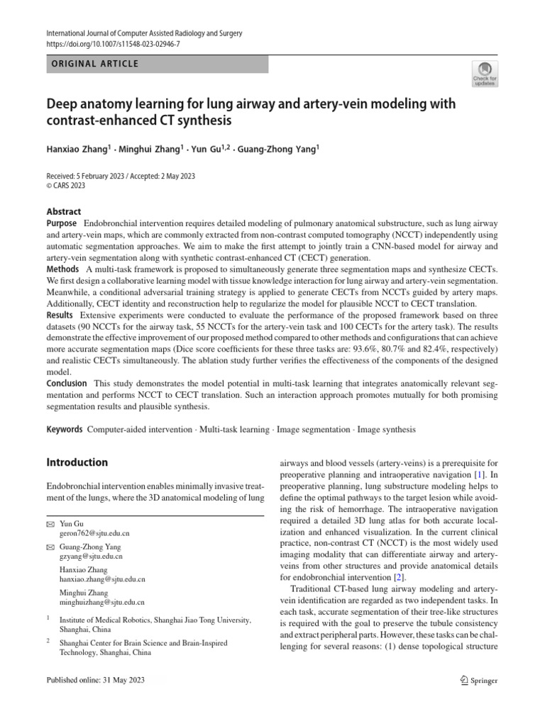 (COOPERATION) IJCARS 2023 Deep Anatomy Learning For Lung Airway and Artery-Vein Modeling With ...